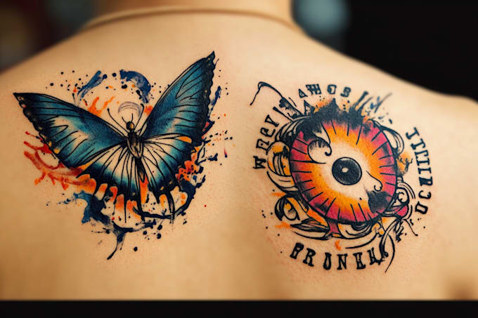 Draw custom watercolor modern tattoo design unique by Yakeivasey | Fiverr
