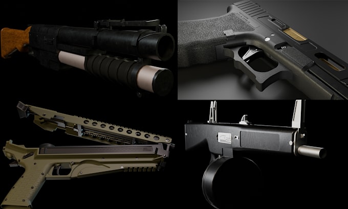 Create realistic guns weapons and game ready 3d assets by Nahidkhannafi1 | Fiverr