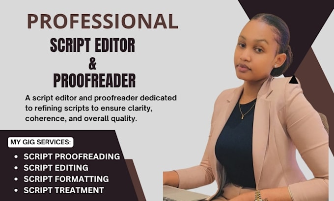 Be script editor, script proofreader, screenplay writer, format movie script, by Iammelody1 | Fiverr