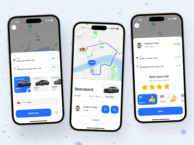 Design taxi app ui for you with latest designs like uber with figma ...