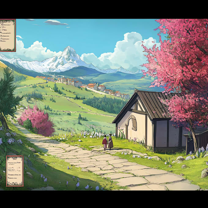 Draw anime background style, visual novel 2d art by Hellunai | Fiverr