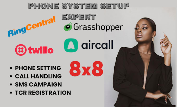 Ringcentral twilio aircall ooma grasshopper ivr sms call routing phone system by Olascodigit ...