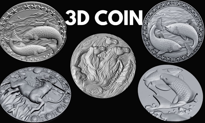 Sculpt 3d coin design 3d bas relief 3d medallion crypto coin cnc for 3d ...