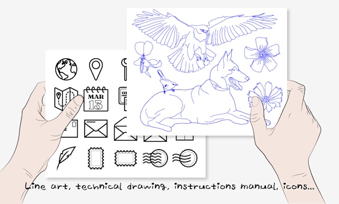 Create line art, technical drawing, instruction manual, educational ...