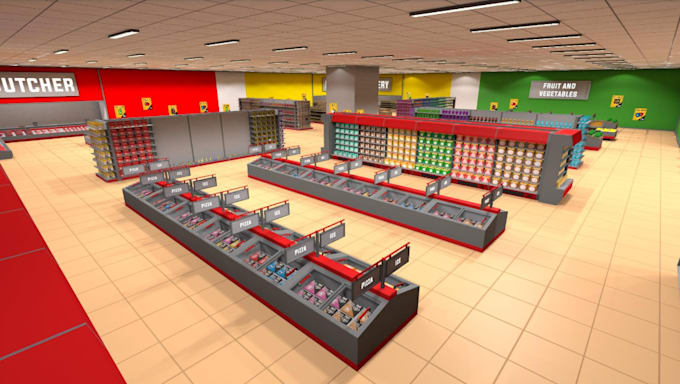 Construct supermarket, retail store, restaurant, cafe, interior and 3d rendering by Kazemde | Fiverr