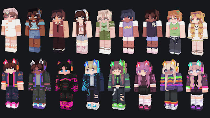 Create the perfect minecraft skin pack by Kaosgfx | Fiverr