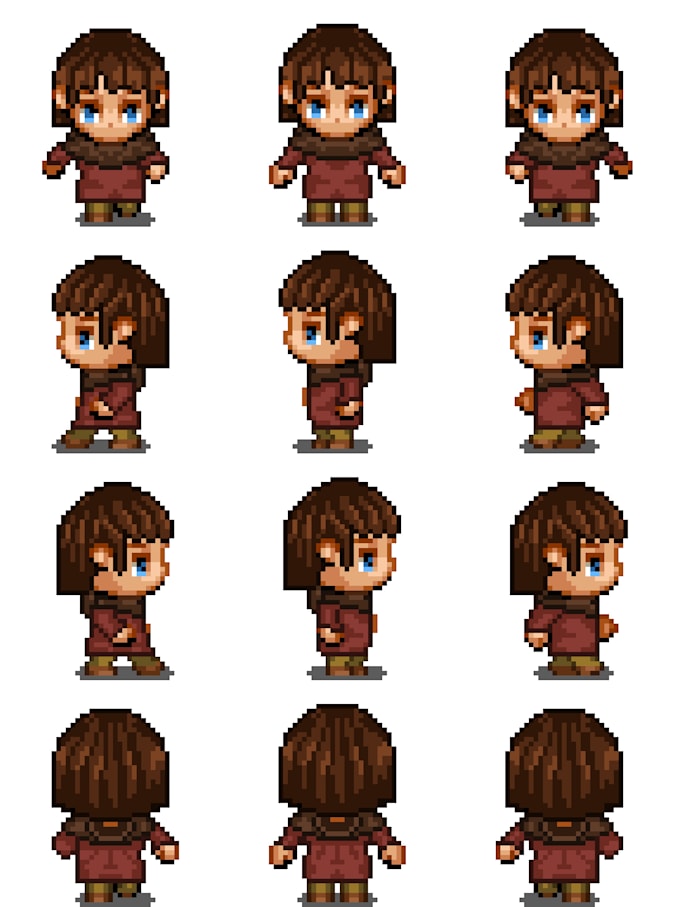 Do pixel art retro styled 16 bit characters for your game by ...