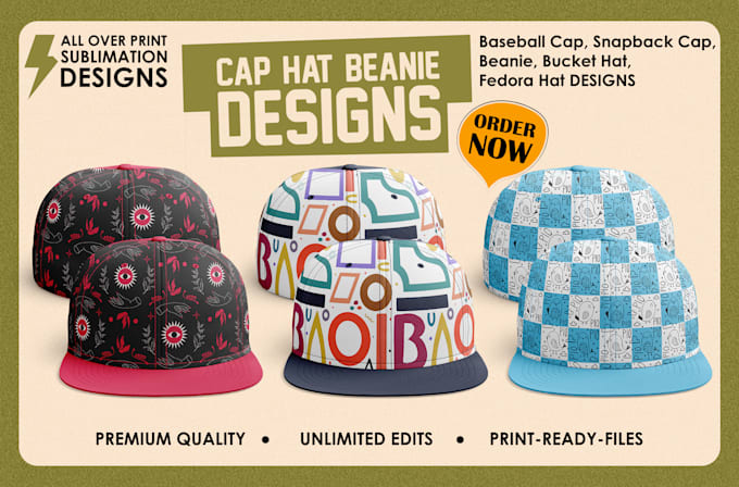 Design custom illustrated hats, caps, and beanies with mockups by ...