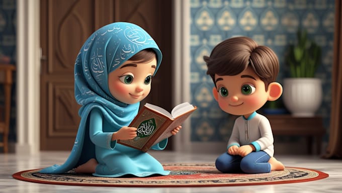 Illustrate muslim kids storybook, children arabic book, islamic book ...