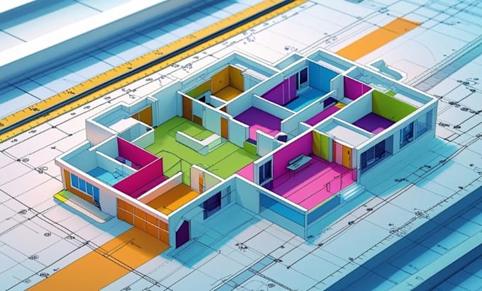 Draw 2d floor plan, autocad, architecture, floor plan, blueprint, house ...