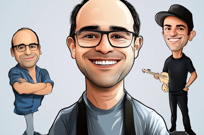 Draw caricature avatar portrait cartoon by Teonniedas | Fiverr