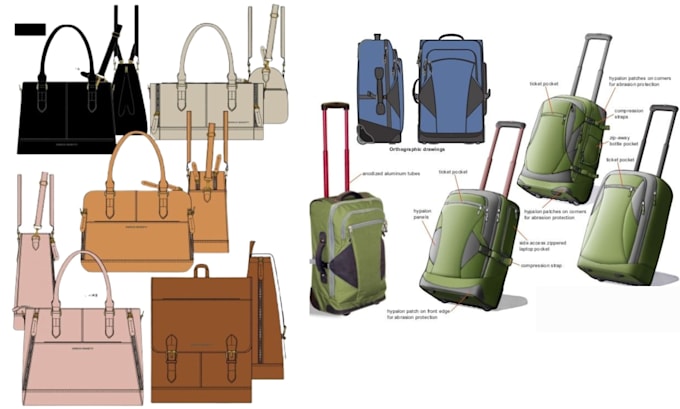 Design handbag tech pack fashion design duffel bag tech pack hand bag ...