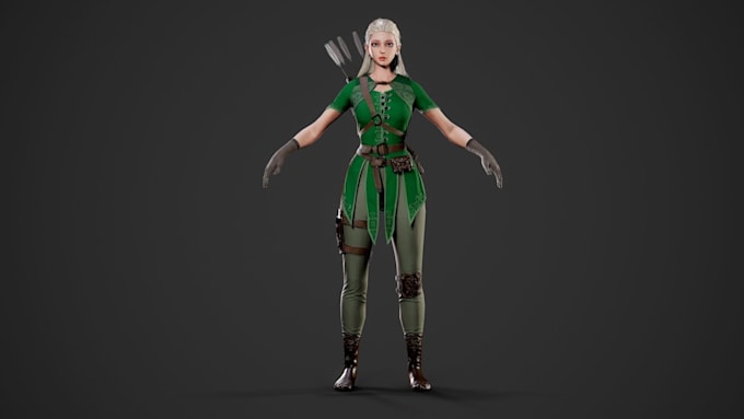 Do unity3d rpg game character,pbr texture high poly ue5 humanoid mesh,retopology by Doomert | Fiverr