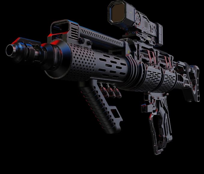 Render fps animation, cgi gun,weapon design, 3d gun model in highpoly ...