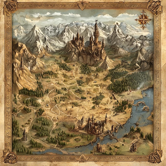 Draw custom fantasy map illustration for game book, campaign by ...