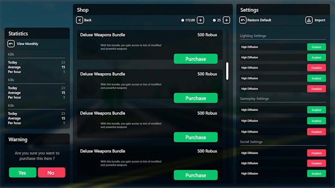 Create professional roblox ui, gui for your game by Vicent_pritil | Fiverr