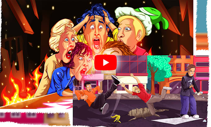 Make cartoon youtube thumbnail design for your videos by Divyhycent ...