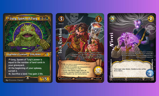 Custom trading card game design tabletop tcg card template ccg rpg game ...