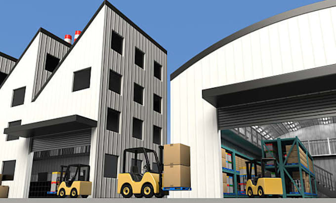 Do a perfect 2d warehouse floor plan with a 3d modelling and rendering ...