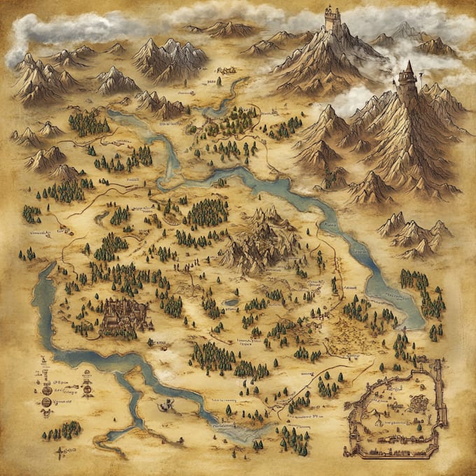 Make a high quality fantasy map by Oumoulyassa | Fiverr