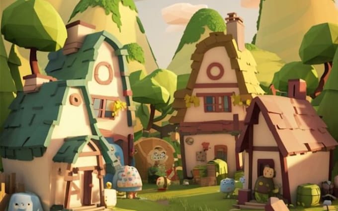 Create low poly modular 3d game assets and props for mobile ar vr game art by Modelling_3dart ...