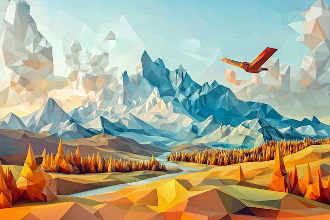 Draw a detailed geometric low poly illustration by Skye_wright | Fiverr