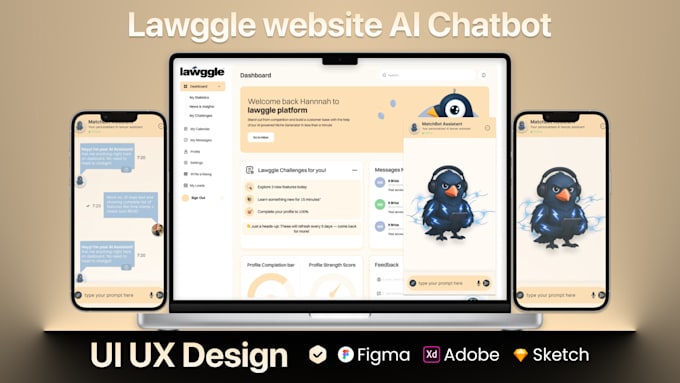 Create ai chatbot web app ui ux design, mobile app ui ux design in figma by Eyasinislamd | Fiverr