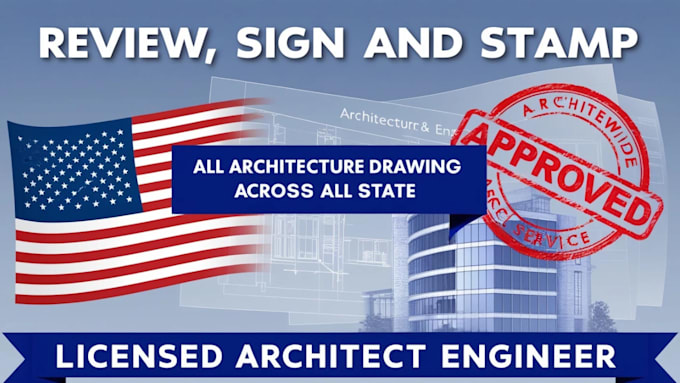Pe stamp and seal review architectural city permit mep floor plan by Architect_jason | Fiverr