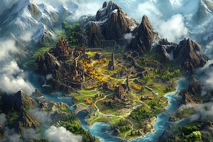 Draw custom fantasy game map rpg, dnd concept by Dallas_riley | Fiverr