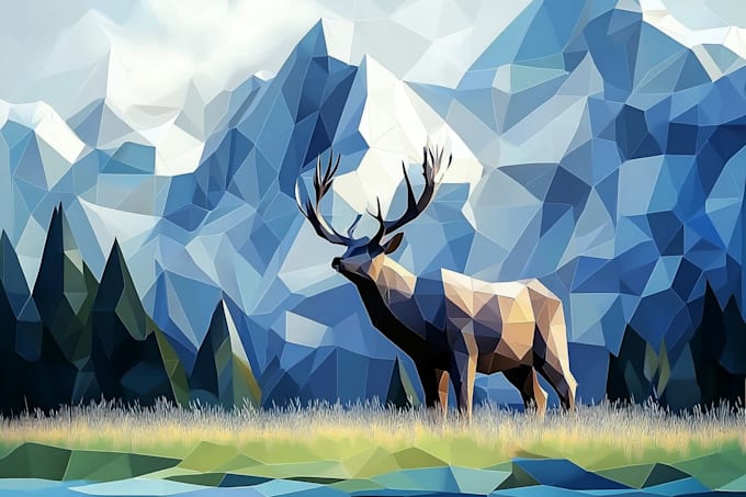 Draw vector low poly animal vector illustration by Izarrcket | Fiverr