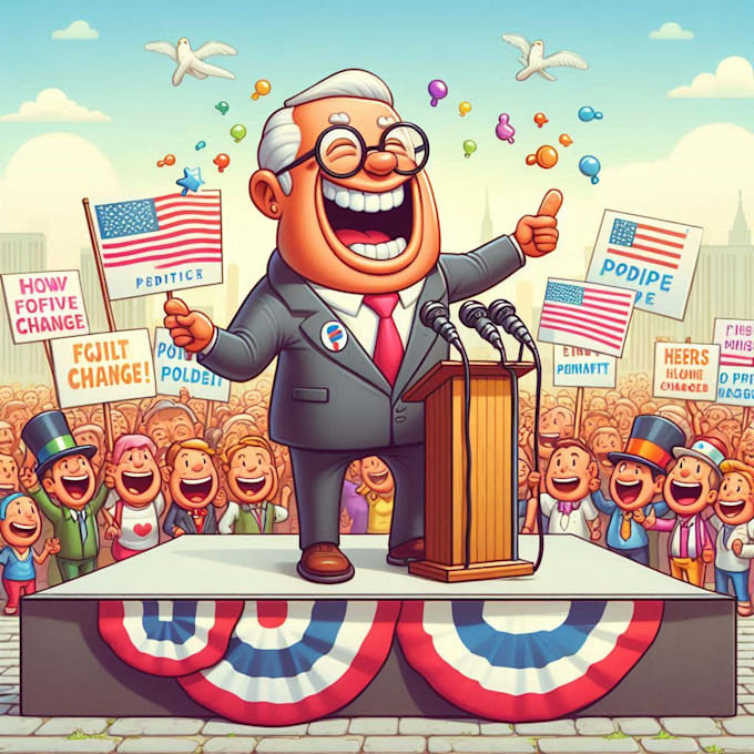 Draw a custom political cartoon for any by Dorthed | Fiverr