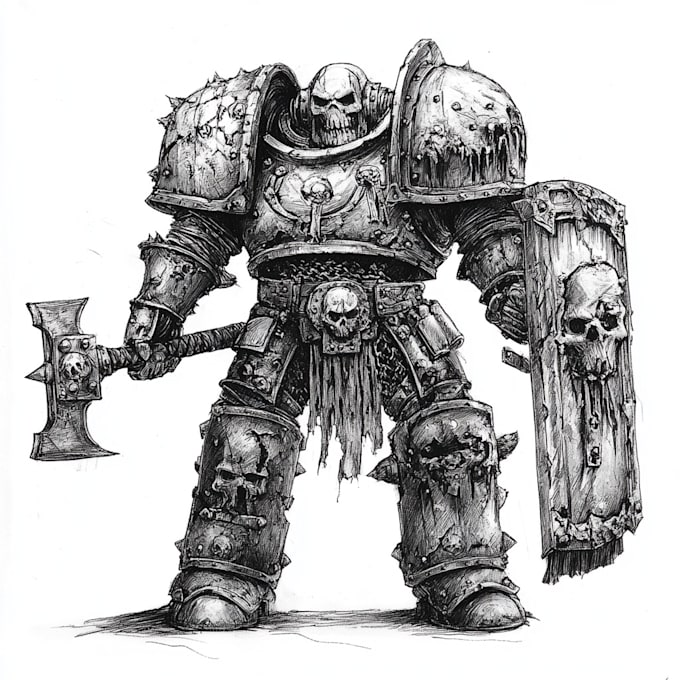 Design your warhammer character illustration by Amberderson | Fiverr