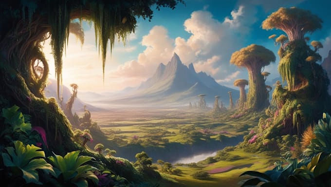 Draw amazing environment concept art and fantasy landscape by Albnchez ...