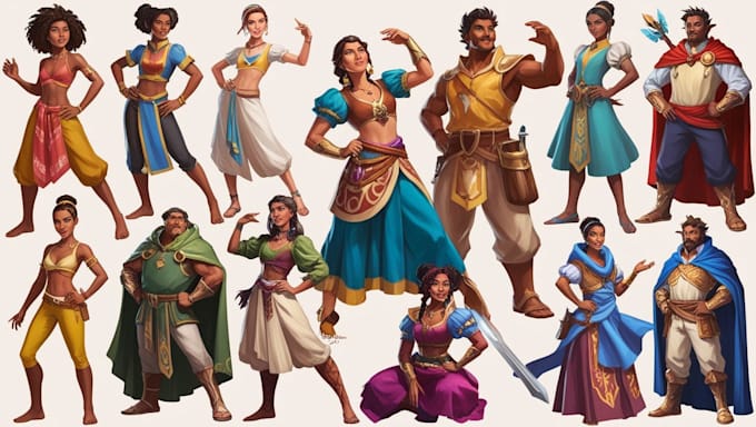Draw character concept art designs for your project by Zaxanzee | Fiverr