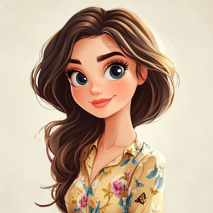 Draw you a beautiful portrait in disney cartoon style by Cora_english ...
