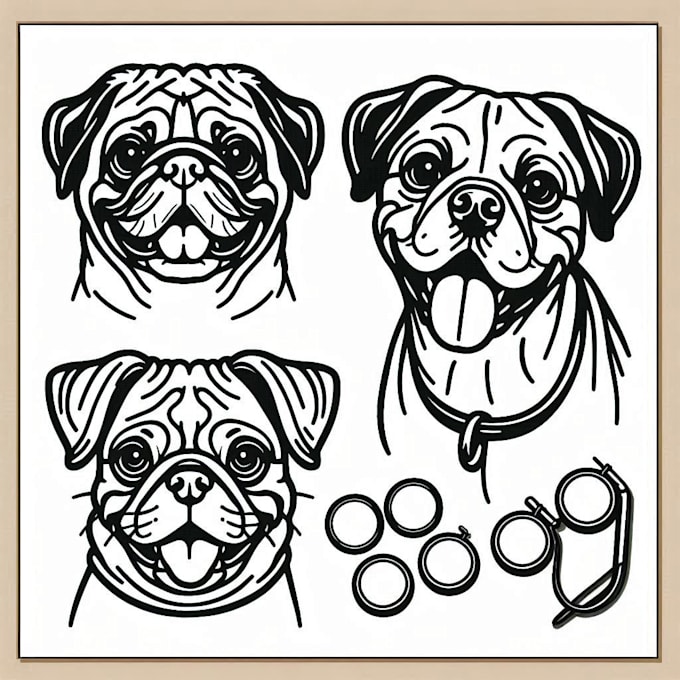 Draw custom pet portrait in line art vector illustration by Breynight ...