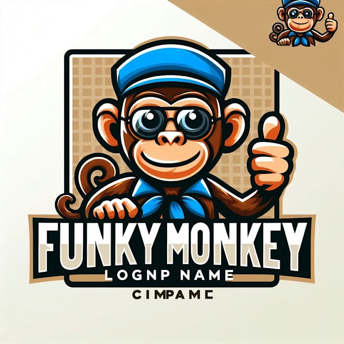 Do wonderful square funky monkey mascot logo design by Deja_steuber | Fiverr