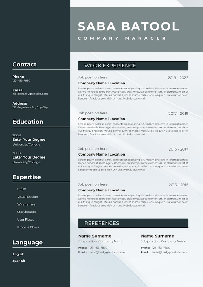 Design a job winning cv and resume by Saba_wr | Fiverr