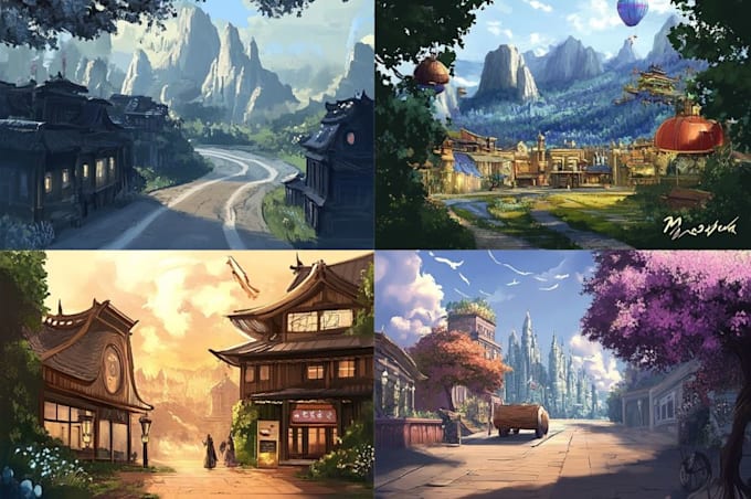 Do landscape illustration and background concept art by Kerreyler | Fiverr