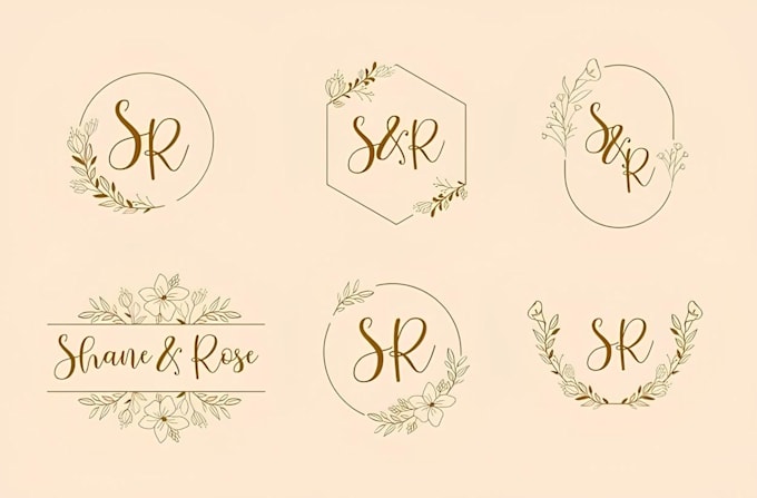Design monogram wedding logo, and free source file by Evie_harpers | Fiverr