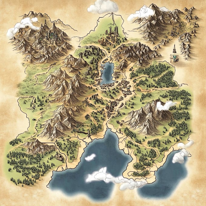 Create a unique fantasy map for your fantasy world by Sakinaalamo | Fiverr