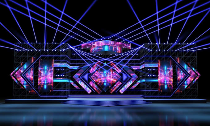 Create 3d rendering and cgi stage design, 3d event center, concert show ...