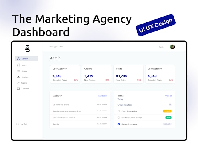 Do website ui design, dashboard, mobile app, ui ux design, ui ux design by Mohsinnoor | Fiverr