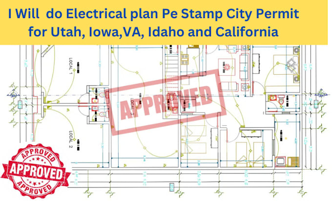Stamp and sign electrical plan mep plan, plumbing and hvac blueprint ...