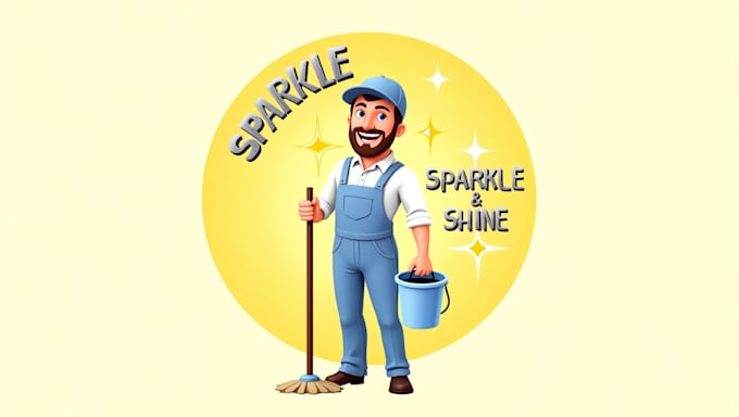 Do make man cleaner mascot logo design with unlimited review by ...