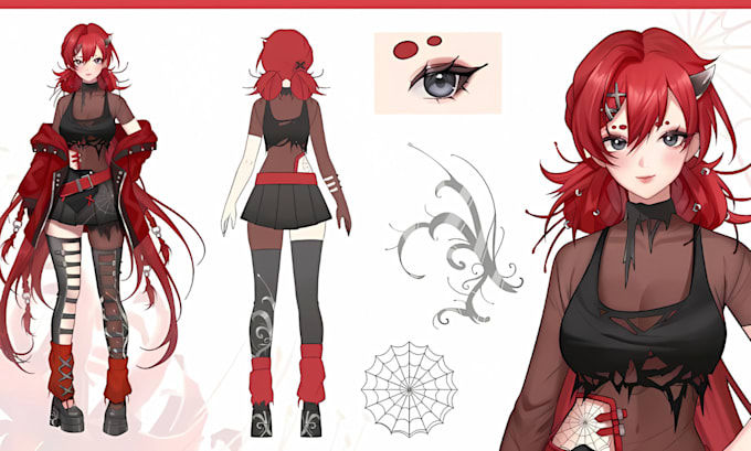 Do anime vtuber character reference sheet art design vtuber ref sheet ...