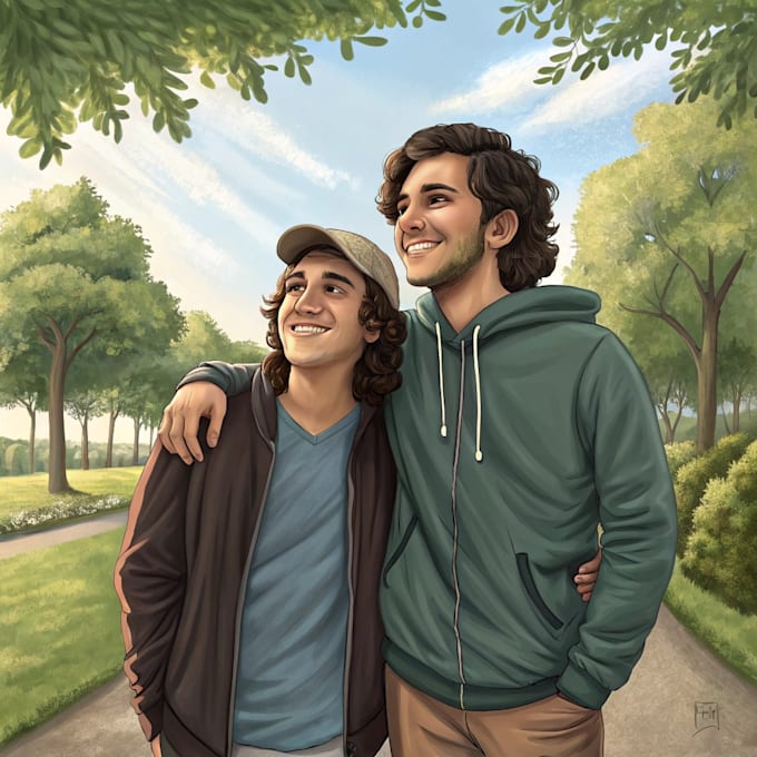 Make a stunning friendship portrait by Hippodsoole | Fiverr