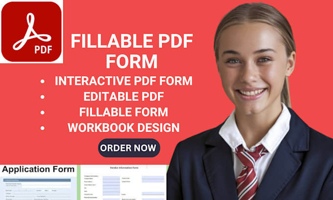 Design, redesign fillable pdf form interactive pdf form and clickable ...