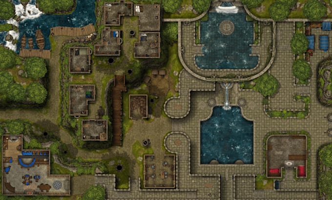 Design fantasy dnd map ttrpg battle map inkarnate map illustration ...