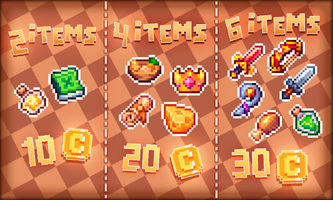 Make 16x16 custom pixel art items icons sprites or assets for your game ...